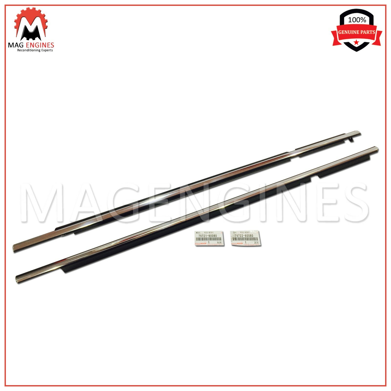 75721-60080 75722-60080 GENUINE REAR DOOR BELT MOULDING SET LC PRADO ...