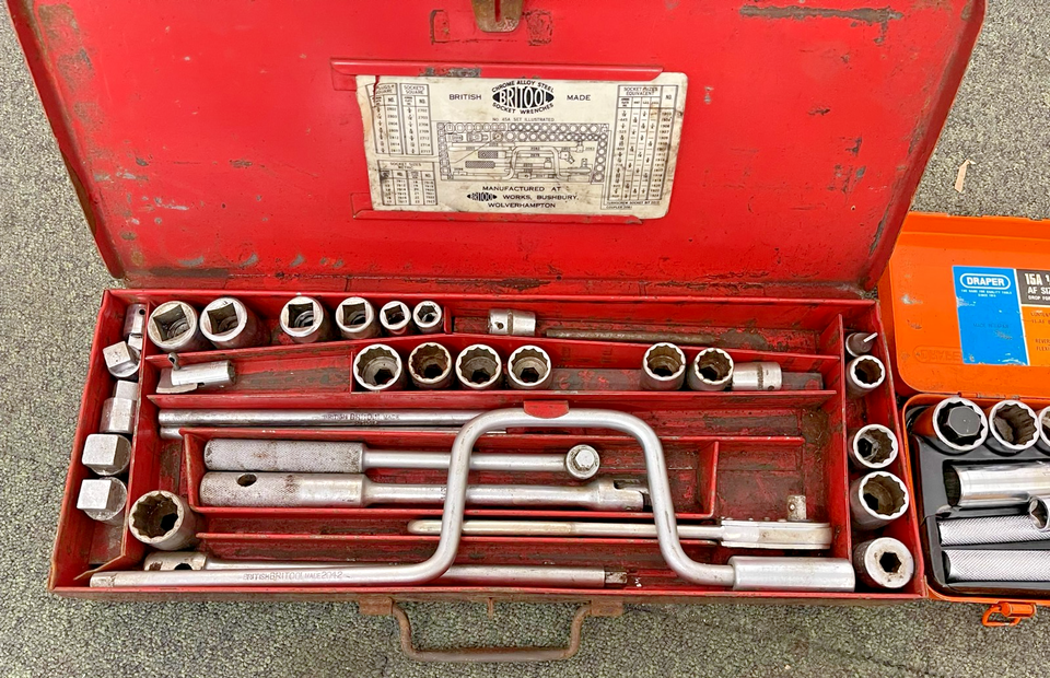 USED VINTAGE BRITOOL 45A SOCKET SET INCOMPLETE WIT DRAPER SOCKET SET ...