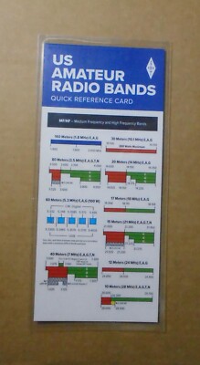 ARRL Quick Reference Card PLUS ARRL Amateur Radio Frequency Chart 5 mil ...