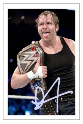 DEAN AMBROSE Signed Autograph 6X4 PHOTO Fan Gift Signature Print WWE ...