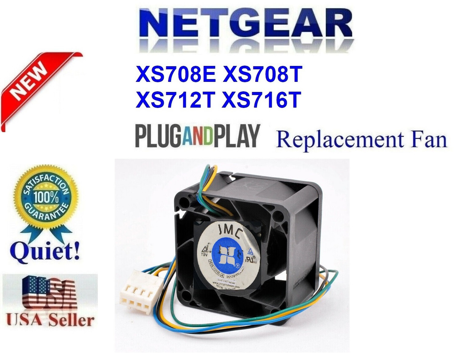1x **Quiet** Replacement Fan for Netgear ProSafe XS708T XS708E XS712T ...