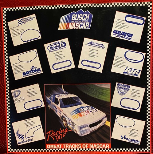 1990 Busch Nascar Racing Tracks Poster | eBay
