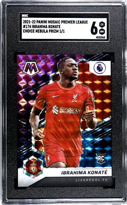 2021 Panini Mosaic #174 Ibrahima Konate CHOICE NEBULA PRIZM /1 SGC 6 RC ...