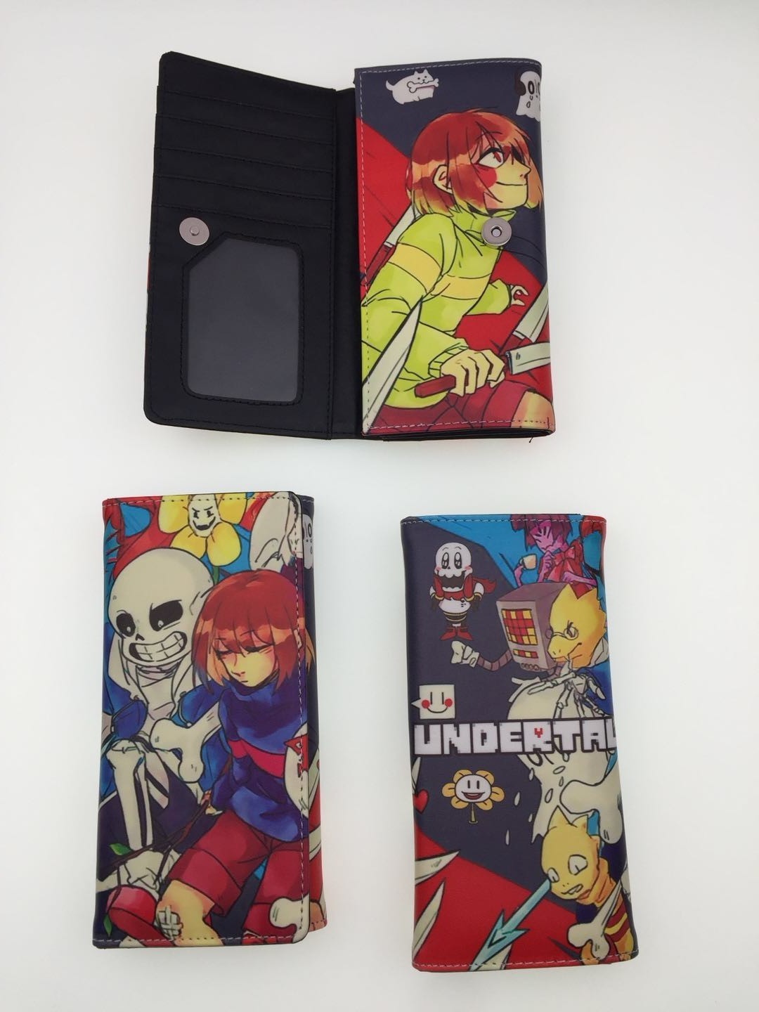 Undertale Sans Papyrus Leather PU Wallet Credit Card Holder Money Clip ...