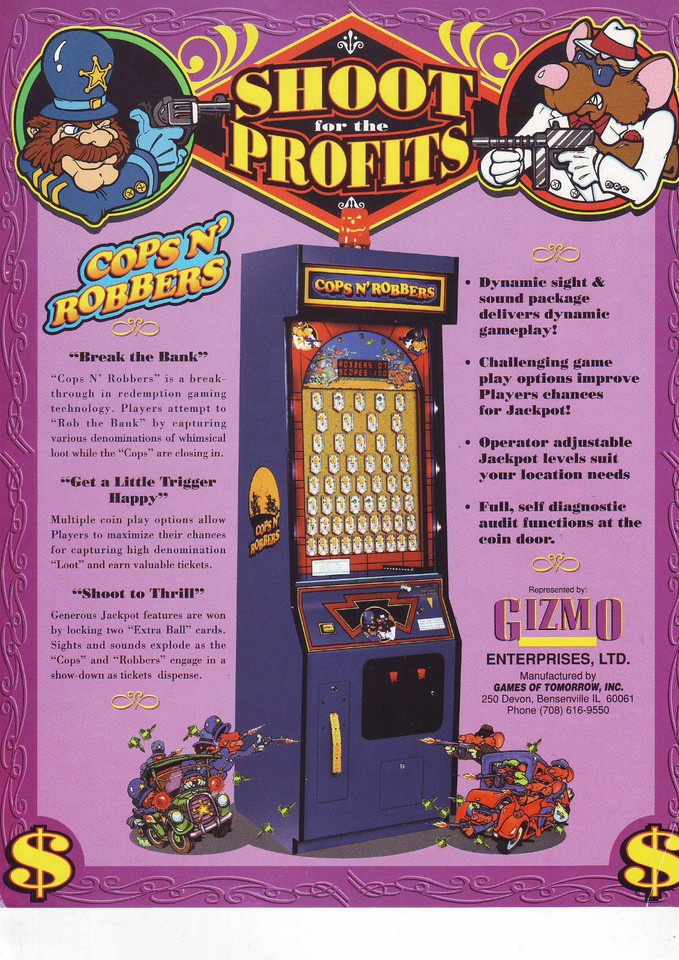 Shoot For The Profits Original NOS Arcade Game FLYER Coin-Op Redemption ...