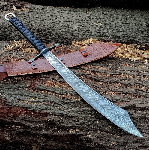 Dadao Sword 31-Inch Damascus Steel Real Blood Groove, Super-Sharpe with ...