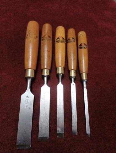 Vintage Five Cast Steel W Marples Shamrock Brand Firmer Chisels Boxwood ...