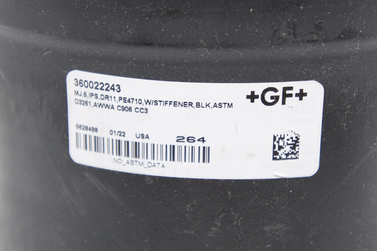 6" IPS Fusion MJ Adapter W/ Stiffener PE4710 DR11 D3261 AWWA C906 CC3 ...