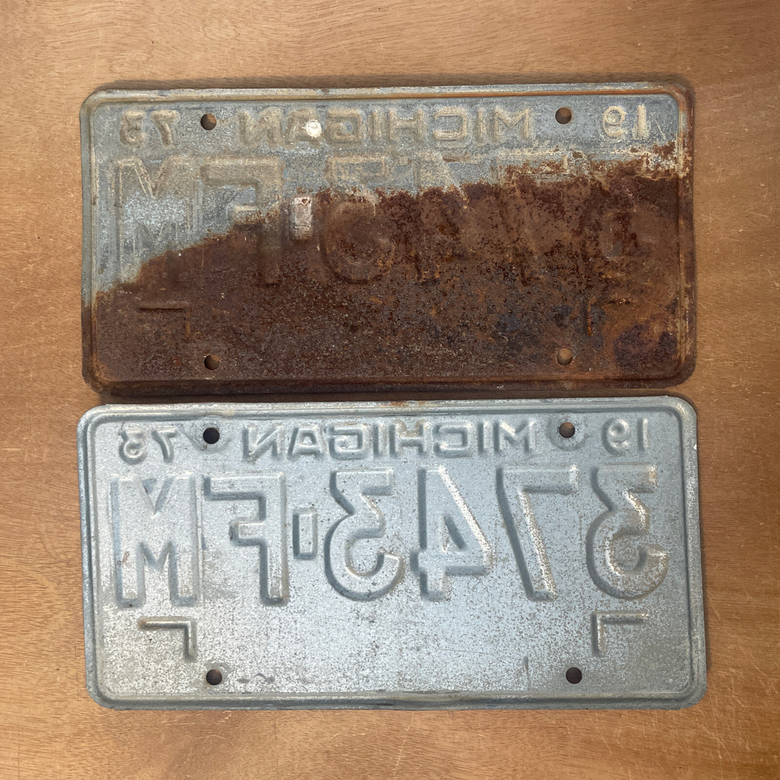 1973 1974 1975 Michigan License Plate Pair Commercial # 3743-FM | eBay