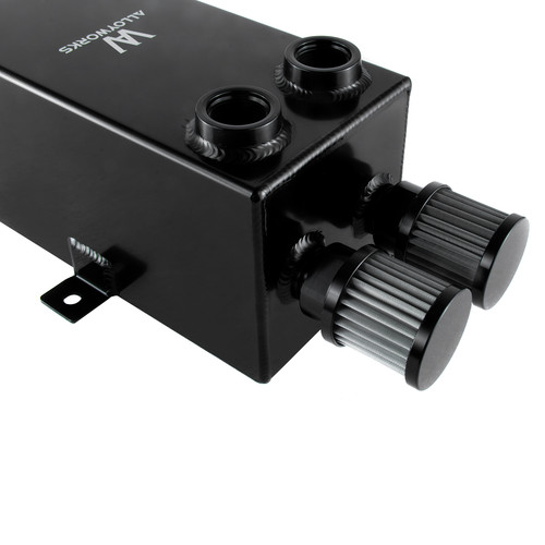 12AN Slim Oil Breather Catch Tank Can With Filter & Drain Aluminum ...