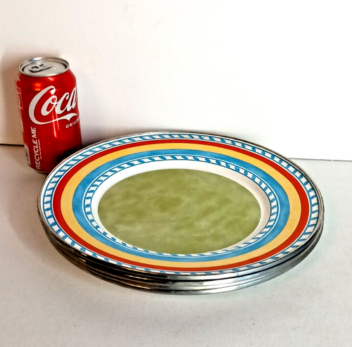 Formation Enamelware Dinner Plates Metal Tin Set Of 4 Tuscan Summer 11 ...