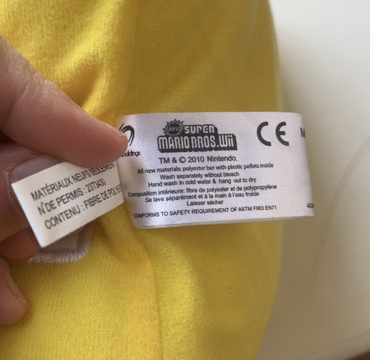 NEW 2010 Super Mario Bros Wii Yellow Stuffed Plush Question Cube Block ...