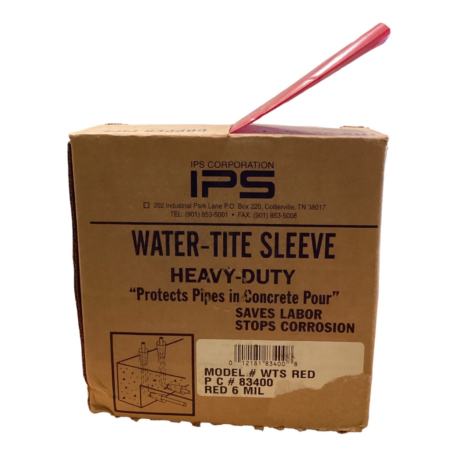IPS Water-Tite Heavy-Duty Sleeve Fits 1/2"-3/4"-1" Copper Pipe WTS RED ...