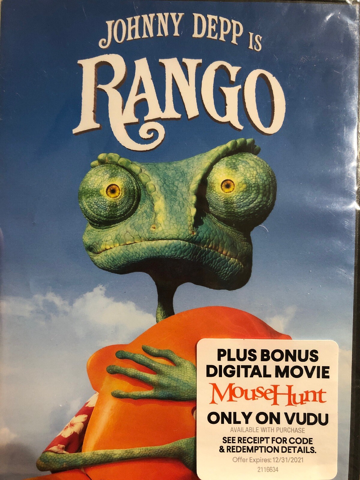Rango [New DVD] AMAZING DVD New Sealed Bonus Movie Mousehunt On Vudu ...