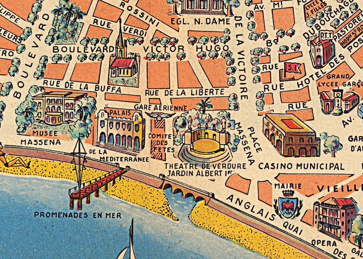Nice France Map Modern City Map Of Nice, France: Old Town, Castle