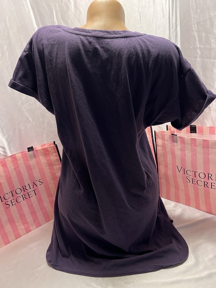 Victorias Secret Sleep Shirt Nightie LOVE Cheetah Large Cotton Blend | eBay