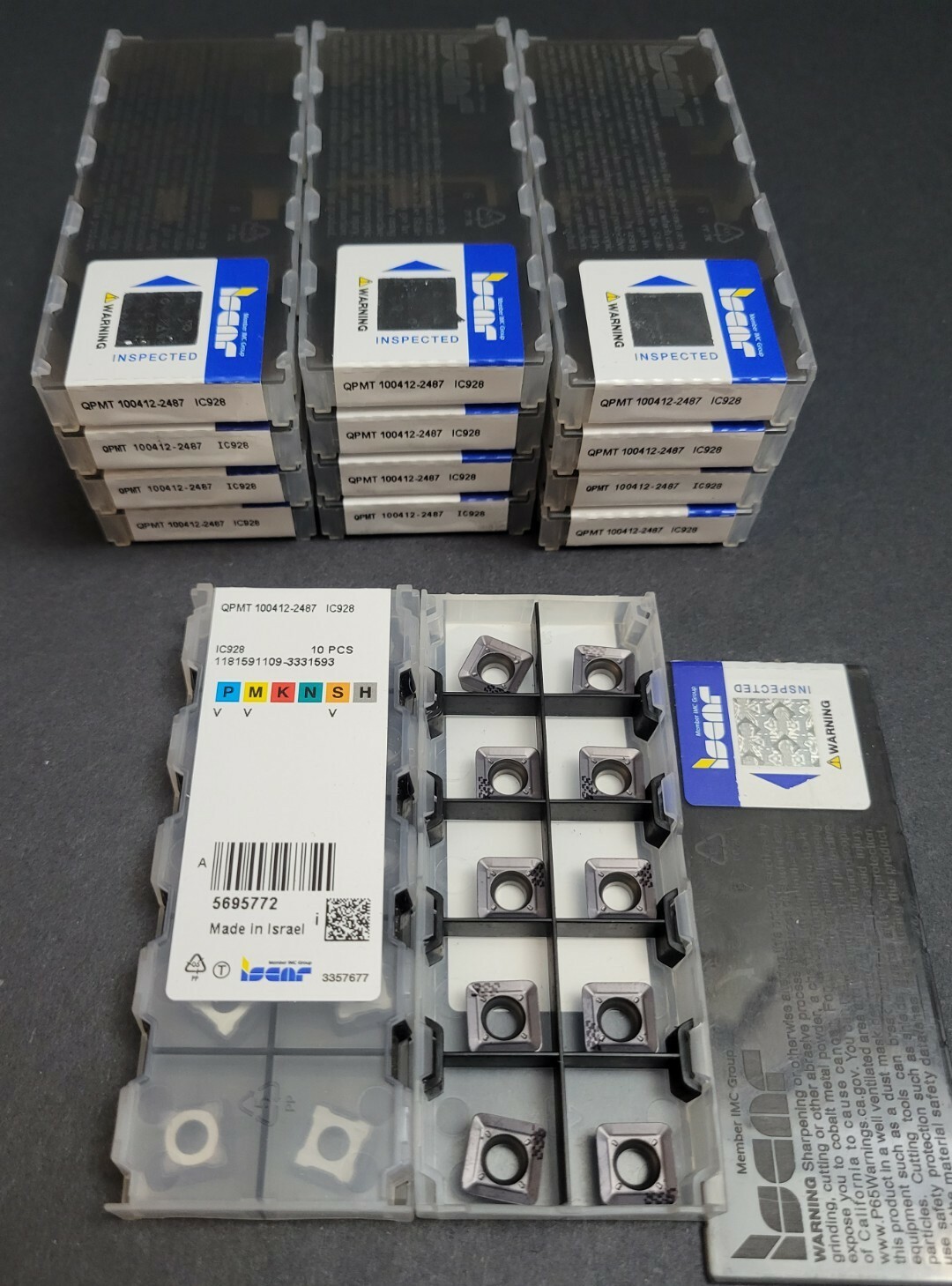 10pc ISCAR QPMT 1004 .. Grade IC928 Inserts Quad 2000 Milling Slotting ...