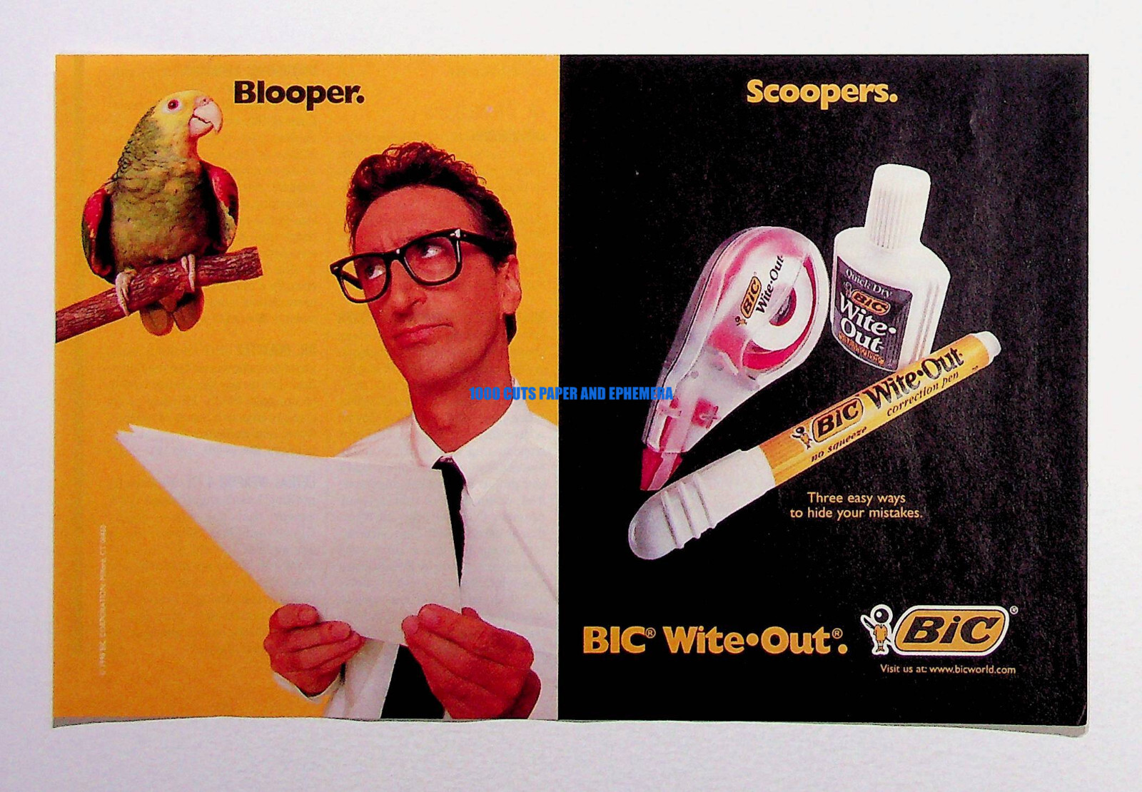 Bic White-Out Pen Eraser 1998 Trade Print Magazine Ad Poster ADVERT | eBay