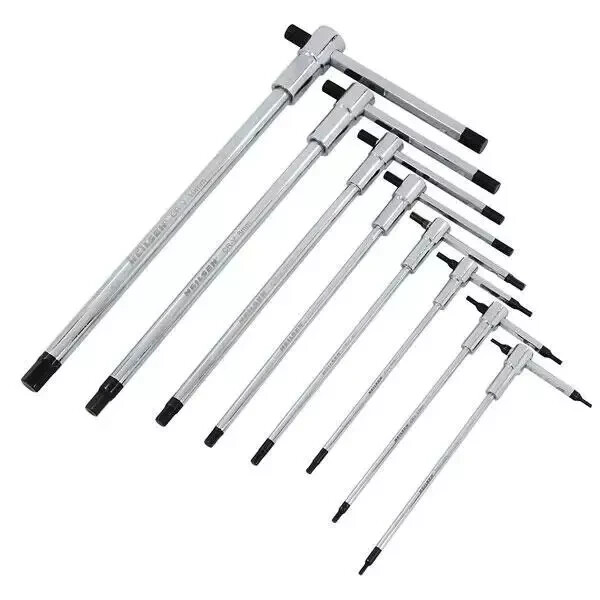 8PC Long Sliding T-handle Allen Hex Key Wrench Set 2-10mm T Handle Keys ...