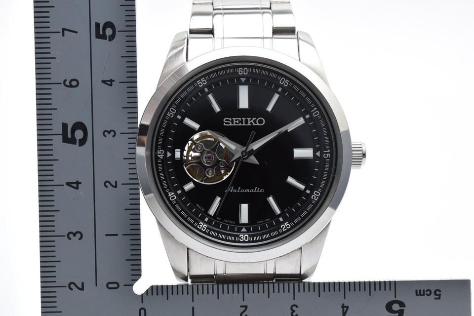【Exc+5】 Seiko Presage 4R38-02A0 Open Heart Automatic Stainless Steel ...