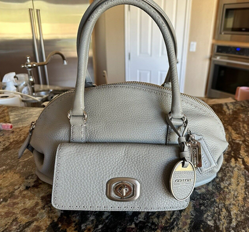 Coach Pinnacle Erin Gray Leather Dome Satchel Shoulder Bag | eBay