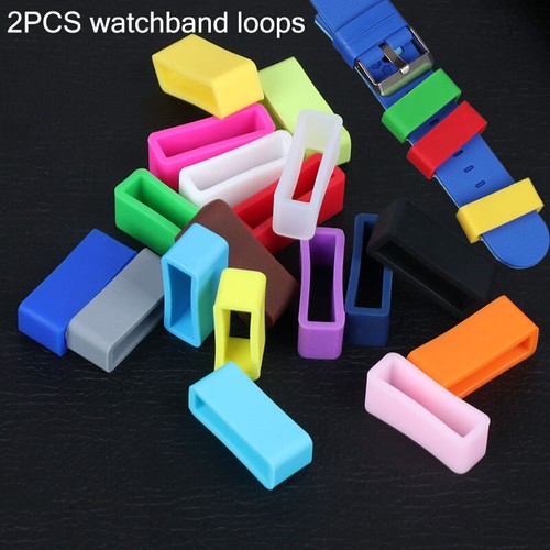 2PCS Silicone Watch Strap Loop 12-19mm 20 21mm 22 24 26mm Band Rubber ...