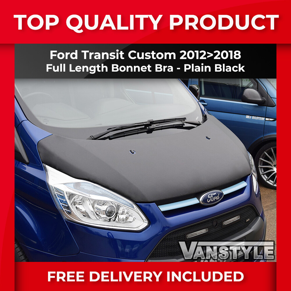 FITS FORD TRANSIT CUSTOM FULL BONNET BRA TOP QUALITY FIT PROTECTOR ...