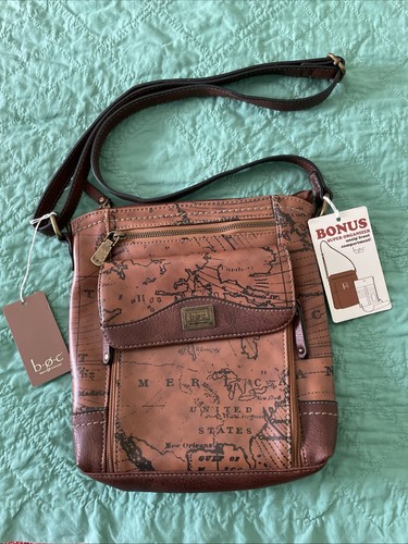 BOC Voyage Map Purse Bag Born Concept Rn# 100622 Faux Leather NWT | eBay