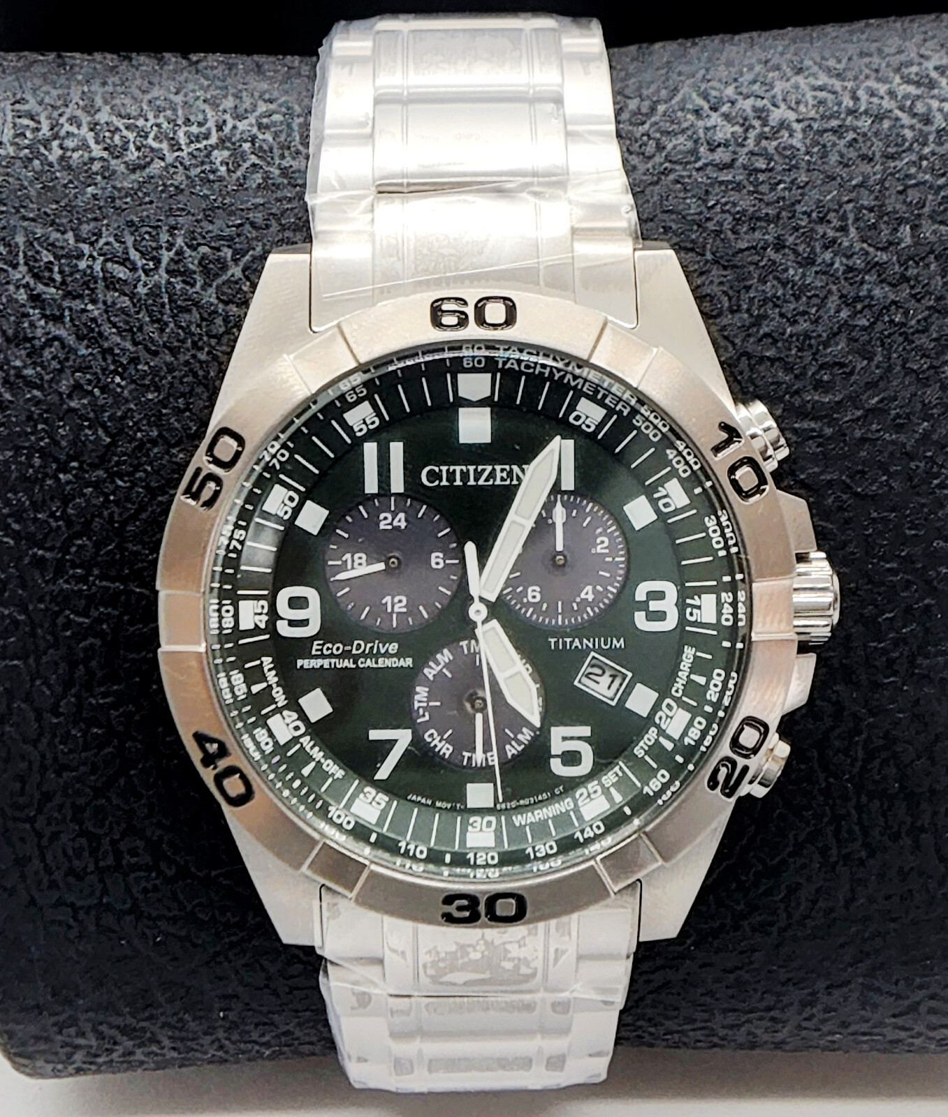 Citizen Green Dial Titanium Chronograph Men's BL5550-50X Watch Eco ...