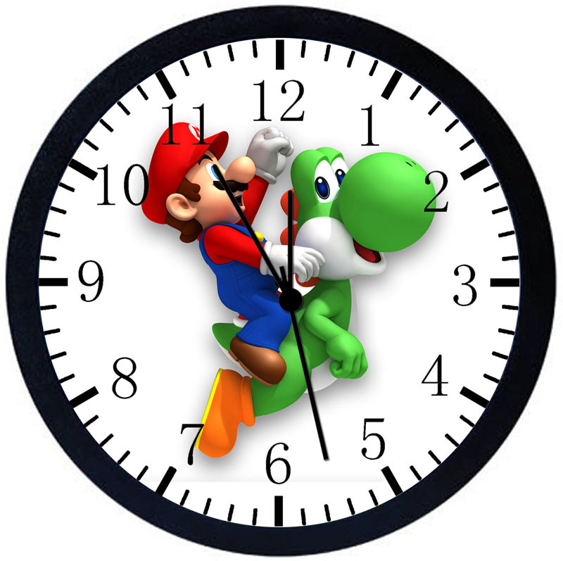 Super Mario Yoshi Black Frame Wall Clock W352 | eBay