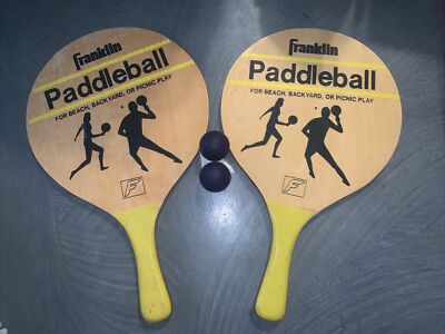 Vintage Franklin Wooden Paddleball Paddles For Beach Backyard Set Of 2 ...