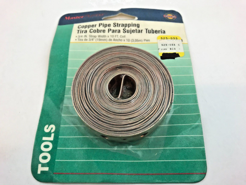 Master Plumber Copper Plated Pipe Strapping 3/4” Wide X 10 Foot Coil ...