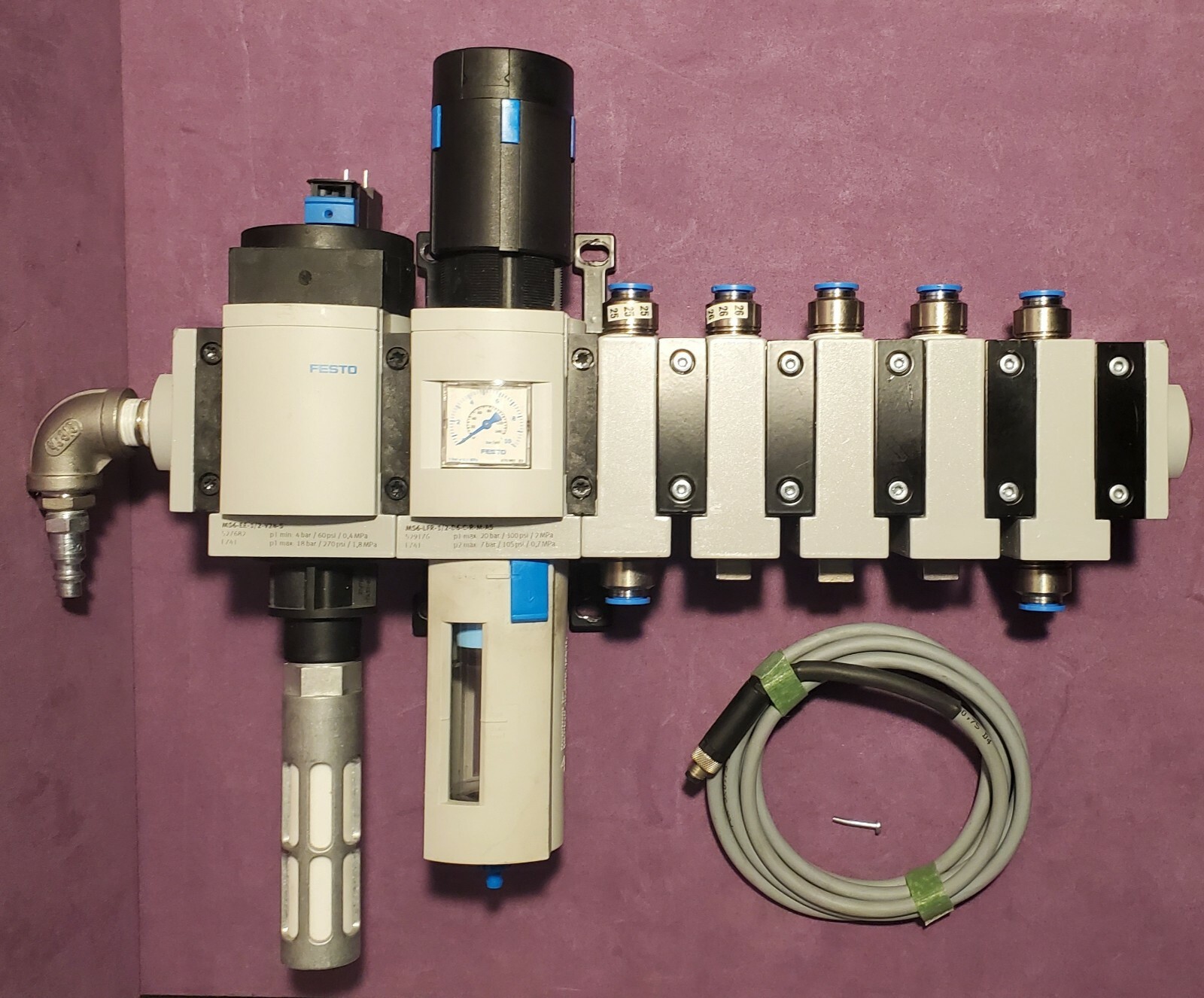 Festo MS6-EE-1/2-V24-S, MS6-LFR-1/2-D6-C-R-M-AS, (5)MS6-FRZ, 660309 ...