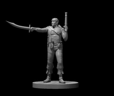 Pirate Male Commoner NPC 28mm Scale DND D&D Tabletop Mini | eBay