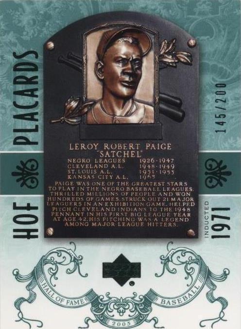 2005 Upper Deck Hall of Fame - Satchel Paige #95 Green /200 for sale ...