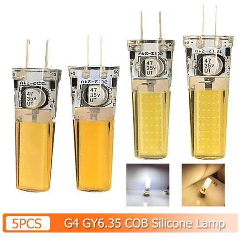5X G4 Gy6.35 Led Bulb Dc24v Light Warm White Cob 5w Bulbs Cool White ...