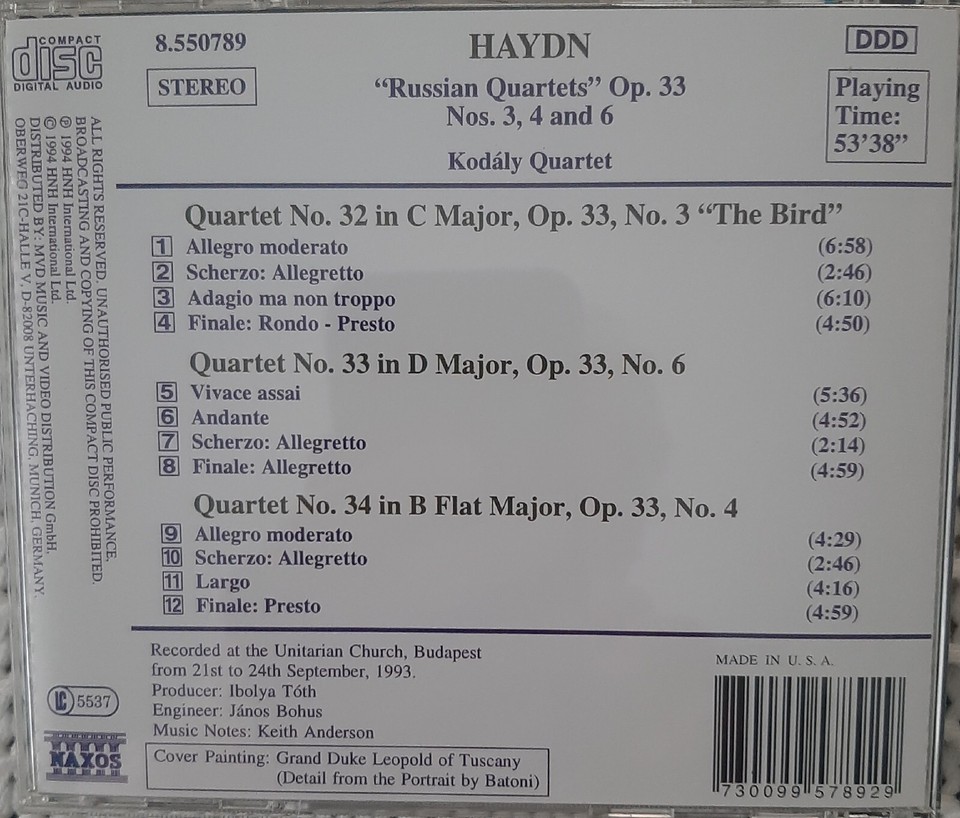 String Quartets 3, 4 & 6 by Kodály Quartet (CD, 1995) 730099578929| eBay