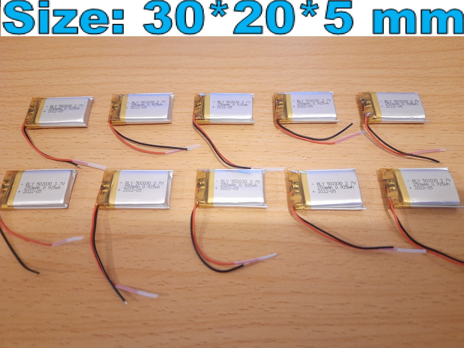 10 pcs 3.7V 250mAh 502030 polymer lithium ion rechargeable batteries | eBay