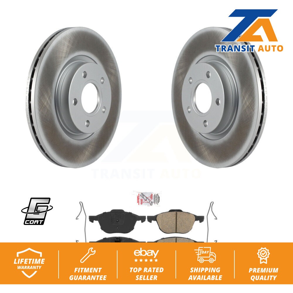 Front Coated Brake Rotor Ceramic Pad Kit For Ford Escape Volvo C-Max ...