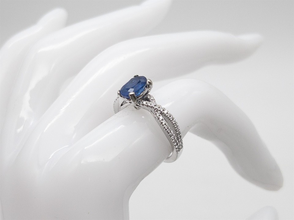 $7000 GABRIEL & CO 2.51ct CERT NO HEAT BLUE Sapphire Diamond 14k White Gold Ring | eBay