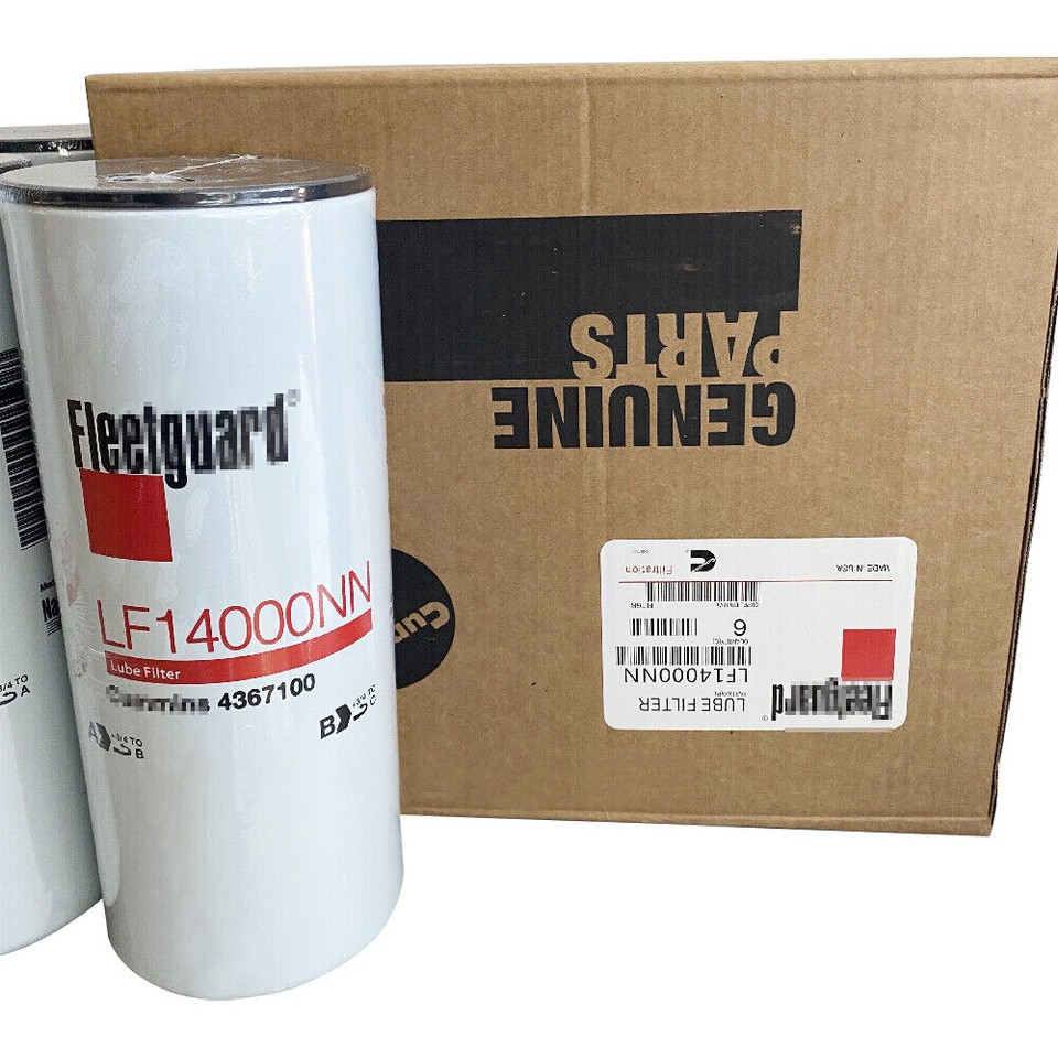 NEW 6 Pack Fleetguard LF14000NN Oil Filter for Cummins ISX 4367100 Free ...