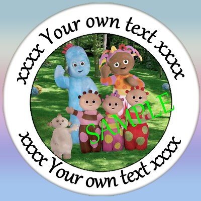 Personalised Stickers For Night Garden theme Party Bag sweet cone ...