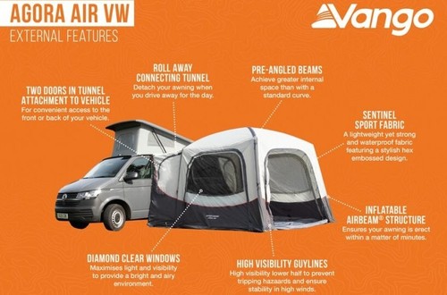 Vango Awning Drive Away Inflatable, Campervan Agora Air VW T5 T6 Van ...