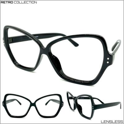 OVERSIZE EXAGGERATED RETRO Lensless Eye Glasses Big Butterfly Frame ...