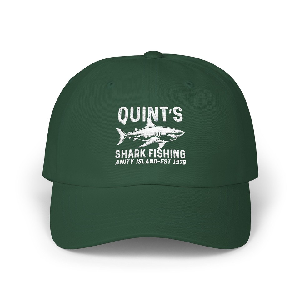 Quint's Shark Fishing Dad Cap - Classic Outdoor Hat for Fishing Lovers ...