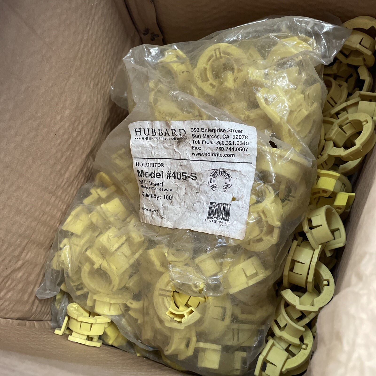 (C) Hubbard Holdrite 405-S Polyethylene Tubing Bracket In Yellow 3/4 ...