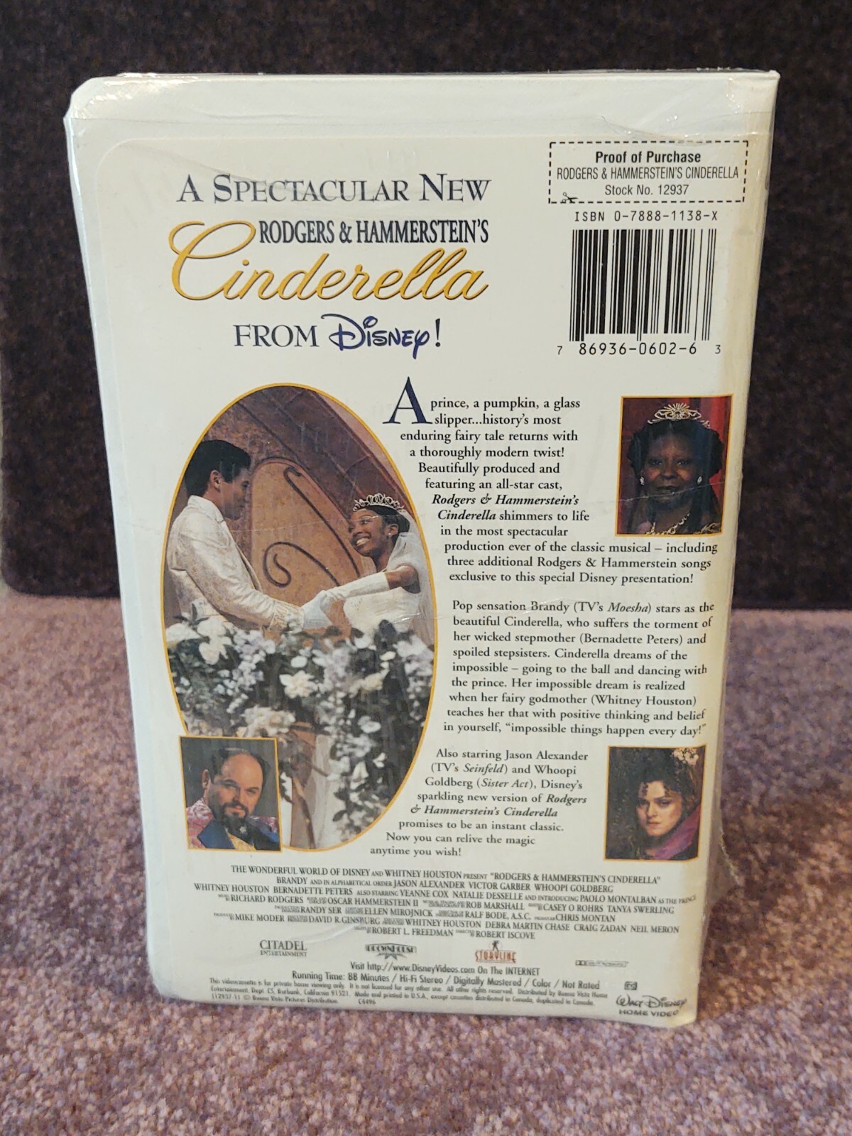 Walt Disney and Whitney Houston presents Cinderella. VHS FACTORY SEALED ...