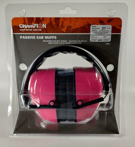 Champion Pink Passive Ear Muffs Hearing Protection 27 dB New Free ...