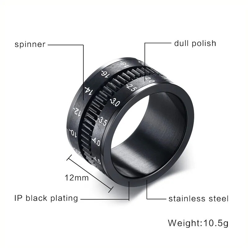 Stainless Steel Spinner Camera Lens Ring - Sizes 7, 8, 9, 10, 11 | eBay