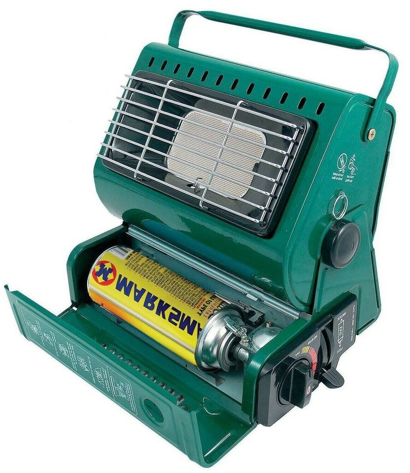 Green Camping Gas Heater & Butane Gas Portable Compact Caravan Outdoor ...